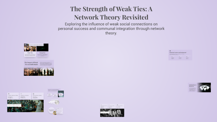 The Strength of Weak Ties: A Network Theory Revisited by Clarivel Jones ...