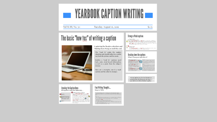 YEARBOOK CAPTION WRITING By Sarah Brust