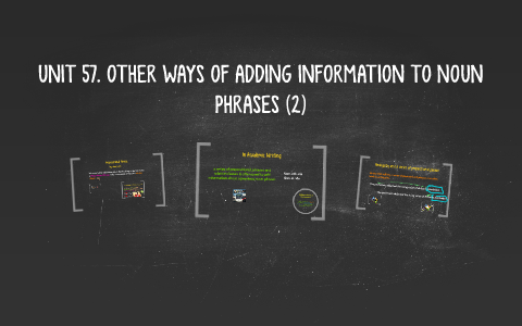 UNIT 57. OTHER WAYS OF ADDING INFORMATION TO NOUN PHRASES (2) by Ramil ...