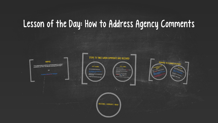 Lesson of the Day: How to Address Agency Comments by Andrew Fata on Prezi
