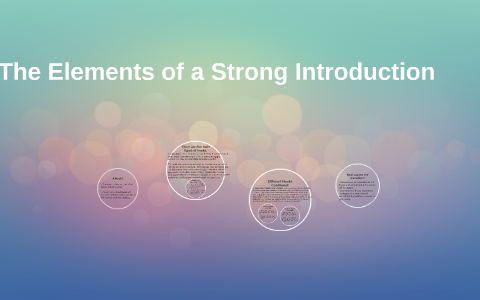 The Elements of a Strong Introduction by Marie Petch
