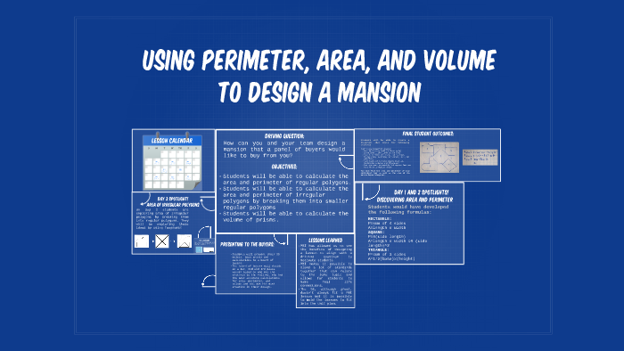 using perimeter, area, and volume to design a mansion by Emily Dennis ...