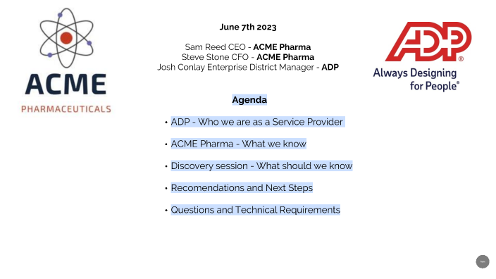 ADP for Acme Pharma by Josh Conlay on Prezi
