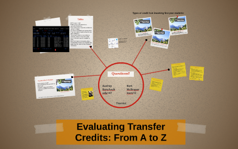 Evaluating Transfer Credits: From A to Z by Audrey Bonchack on Prezi
