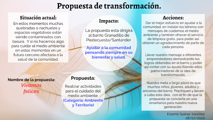 Propuesta de transformación. by ERASMO SUAREZ on Prezi