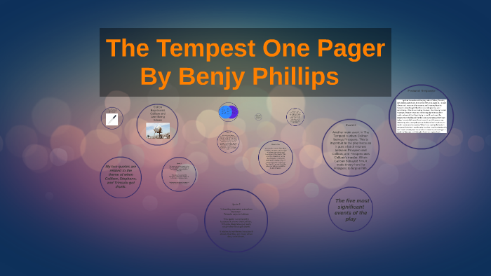 The Tempest One Pager by Benjy Phillips on Prezi