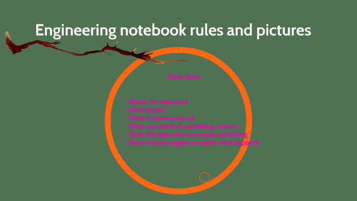 Engineering notebook rules and pictures by Parker Helmly on Prezi