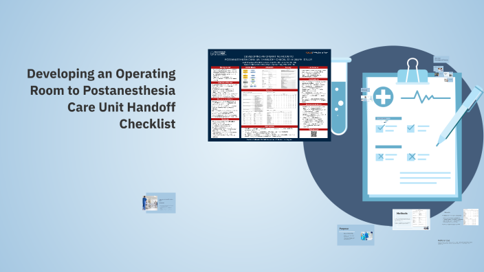 Developing an Operating Room to Postanesthesia Care Unit Handoff ...