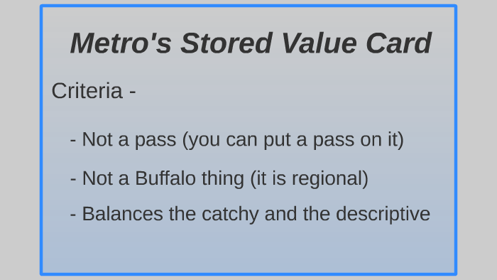 Stored Value Card Criteria by pr dept on Prezi