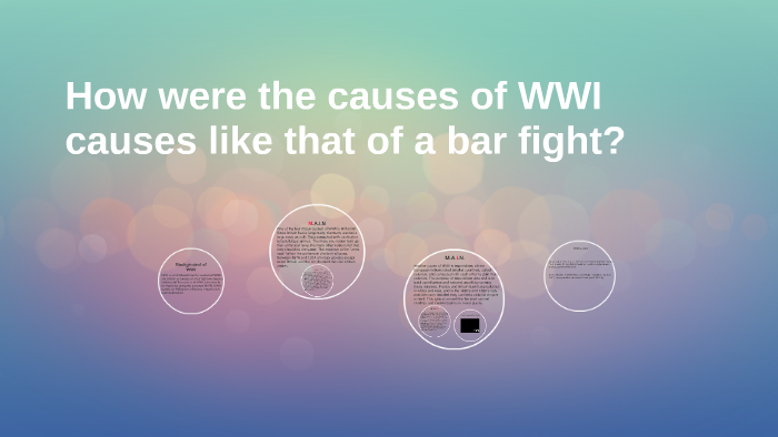 How were the causes of WWI causes like that of a bar fight? by Kailee ...