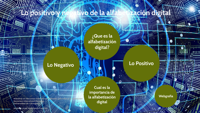 Lo positivo y negativo de la alfabetización Digital by Alvaro José ...