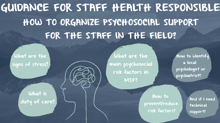 Guidance for staff health support - How to organise psychosocial ...