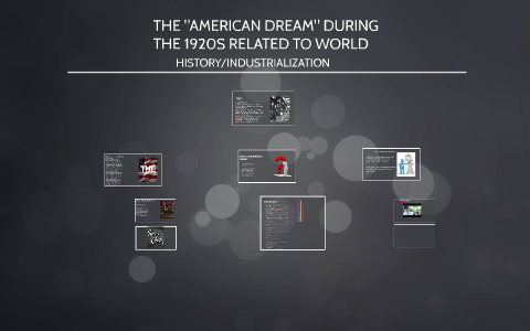 THE AMERICAN DREAM DURING THE 1920S RELATED TO WORLD HISTORY by Harry ...