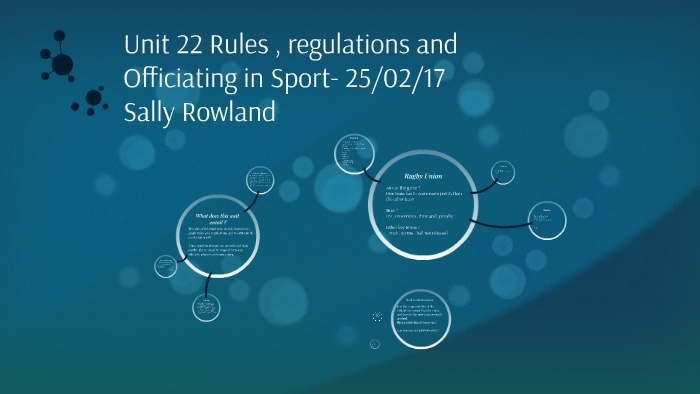 Unit 22 Rules , regulations and Officiating in Sport- 25/02/ by Sally ...