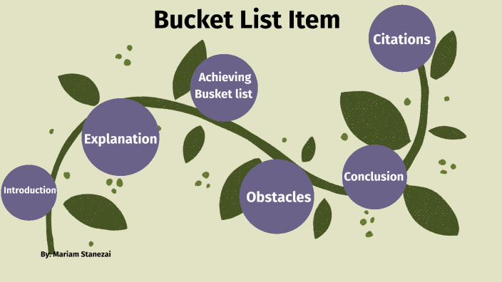 Bucket list presentation by Mariam Stanezai on Prezi