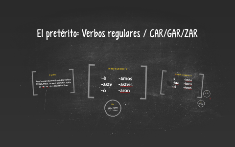 El pretérito: Verbos regulares / CAR/GAR/ZAR by Megan Cory on Prezi