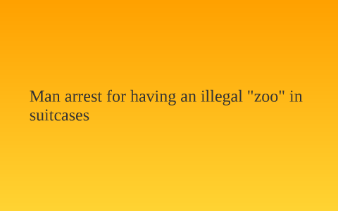 Man under arrest for having an illegal "Zoo" in suit cases by Daniel ...