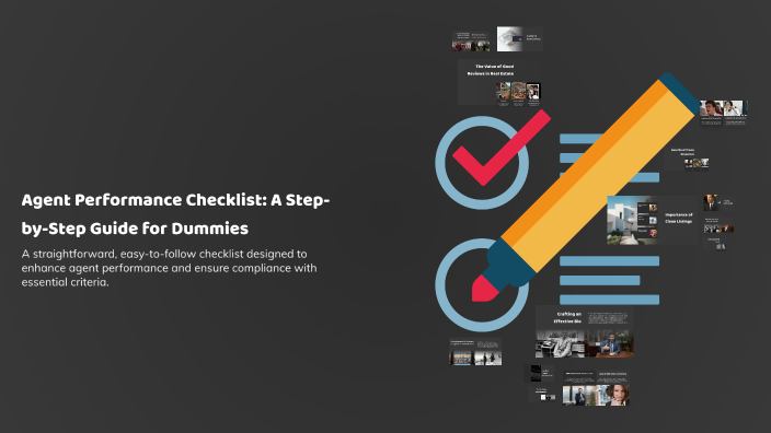 Agent Performance Checklist: A Step-by-Step Guide for Dummies by Shehab ...