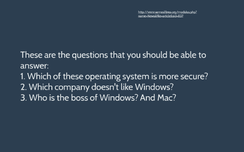 differences between windows, mac and linux by Zior Carralero on Prezi