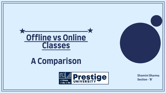 Offline vs Online Classes – A Comparison by Shamini Sharma on Prezi