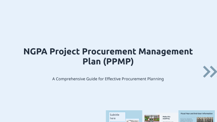 NGPA Project Procurement Management Plan (PPMP) by Danna Laucil on Prezi
