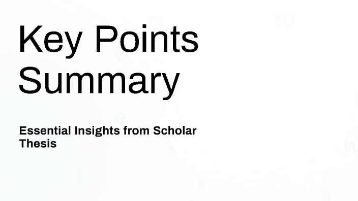 Key Points Summary by 胤瑋 邱 on Prezi