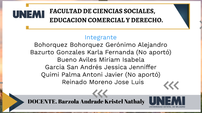 Integrante Bohorquez Bohorquez Gerónimo Alejandro Bazurto Gonzales ...