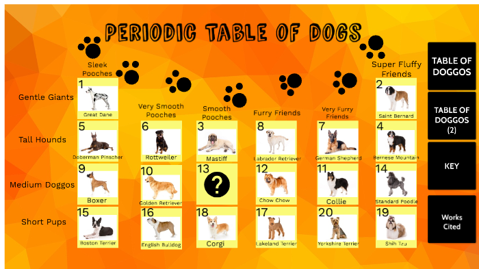 Periodic Table of Dogs-Emma Detellis by Emma Detellis on Prezi
