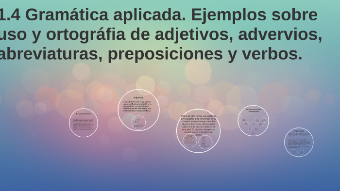 1.4 Gramática aplicada. Ejemplos sobre uso y ortográfia de a by Marlene ...