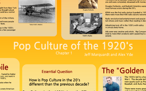Pop Culture of the 1920's by Jeff Marquardt on Prezi