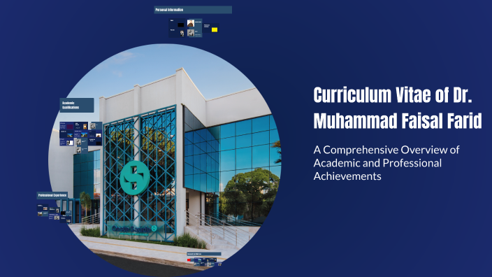 Curriculum Vitae of Dr. Muhammad Faisal Farid by Dr. Muhammad Faisal ...