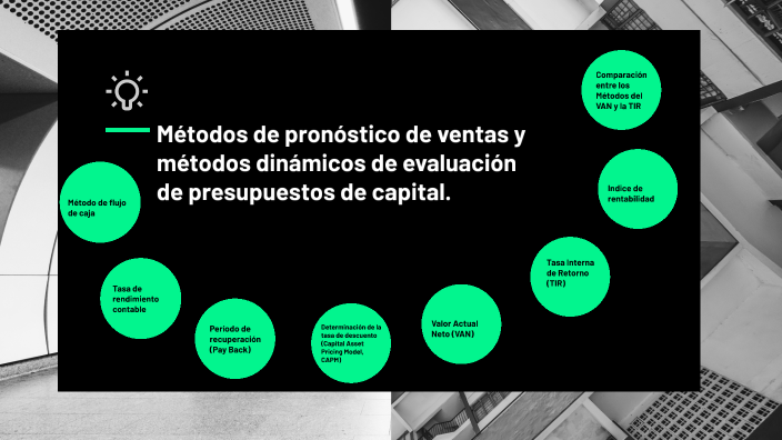 métodos de pronóstico de ventas y métodos dinámicos de evaluación de presupuestos de capital. by ...