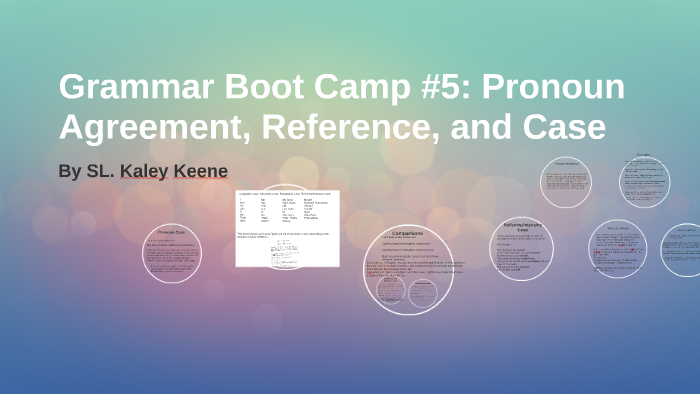 Grammar Boot Camp #5: Pronoun Agreement, Reference, and Case by Kaley ...