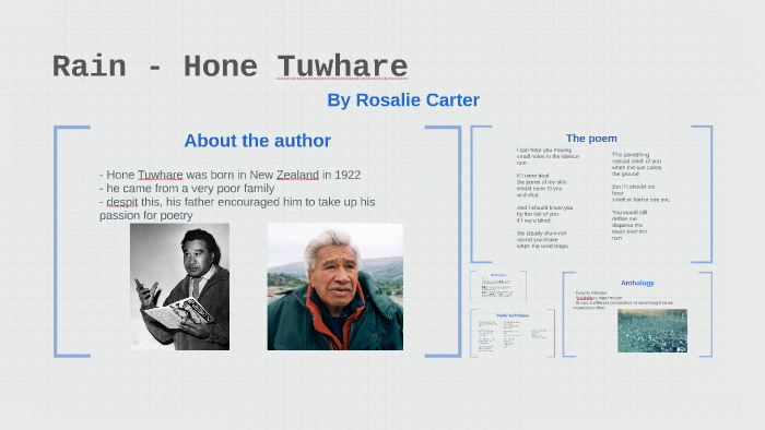 Rain - Hone Tuwhare by rosalie carter on Prezi