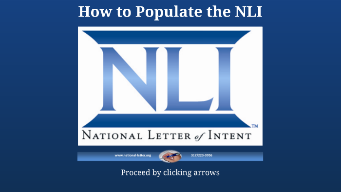 Populating the NLI by National Letter of Intent on Prezi