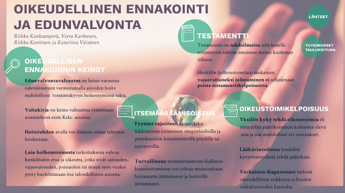 Oikeudellinen ennakointi ja edunvalvonta posteri by Riikka Konttinen on ...