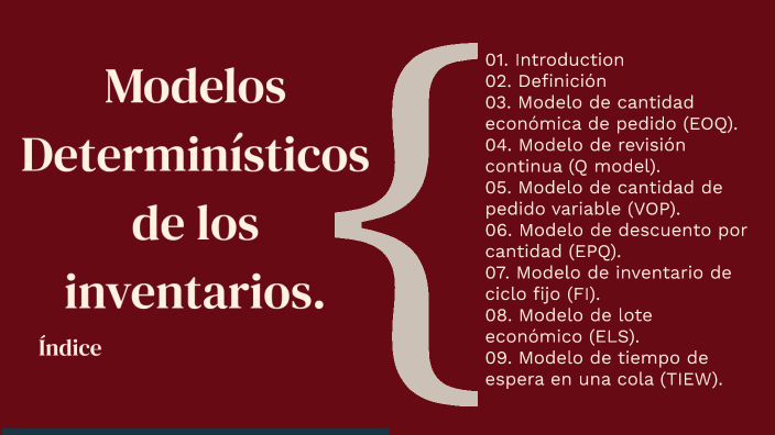 Modelos Determinísticos de los inventarios. by Yurleidys Jaraba on Prezi