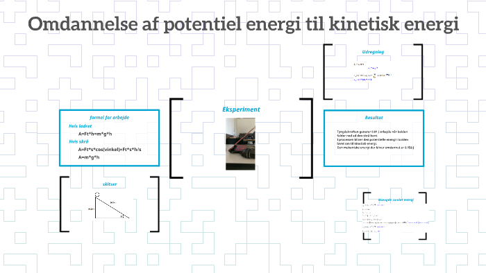 Omdannelse af potentiel energi til kinetisk energi by Daniel Boysen on ...