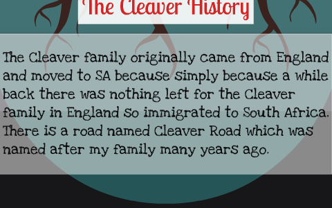 CLEAVER FAMILY TREE by john meyer