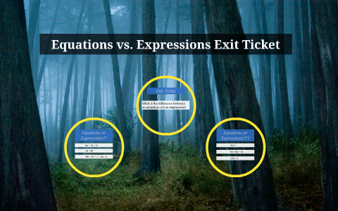 Equation vs. expression exit ticket by on Prezi
