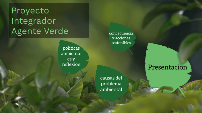 PROYECTO INTEGRADOR AGENTE VERDE by María del Carmen De Alba on Prezi