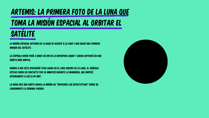 Artemis: la primera foto de la Luna que toma la misión espacial al orbitar el satélite by Luana ...