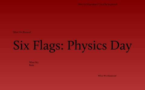 Six Flags: Physics Day by Chance Hughes on Prezi