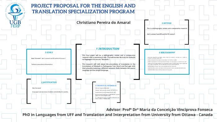 PROJECT PROPOSAL FOR THE ENGLISH AND TRANSLATION SPECIALIZAT by ...