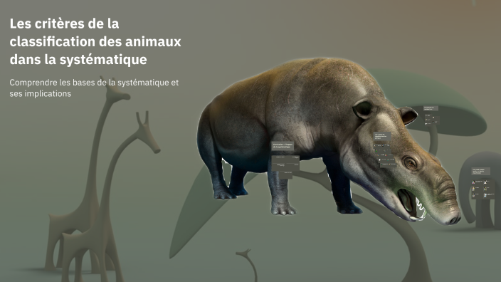 Les critères de la classification des animaux dans la systématique by ...