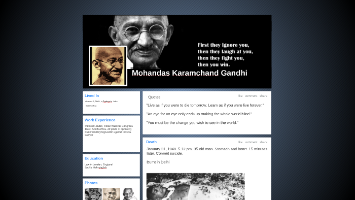 Mahatma Gandhi Leah og david by Leah Sondrup on Prezi