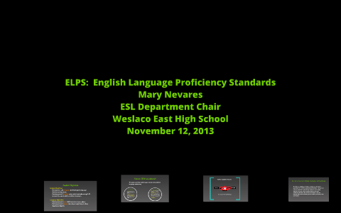 ELPS: English Language Proficiency Standards by on Prezi