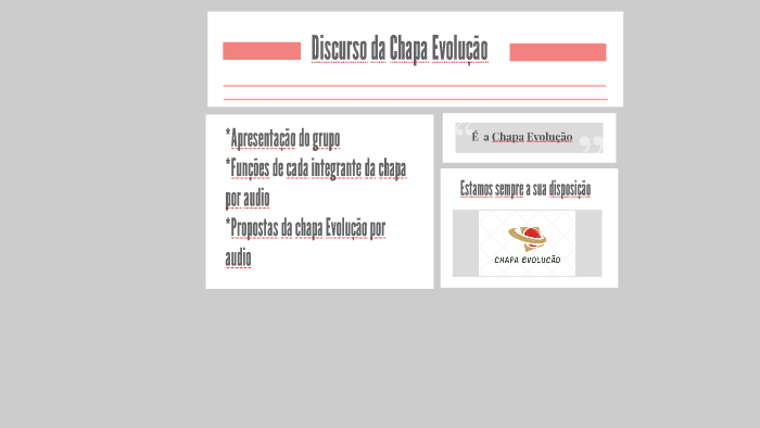 Discurso da Chapa Evolução by Beatriz Gouvêa on Prezi