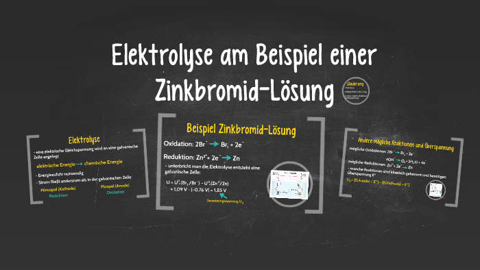 Elektrolyse am Beispiel einer Zinkbromid-Lösung by Svenja Peters on Prezi