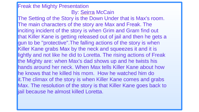 Freak The Mighty Killer Kane